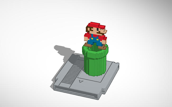 3D design Super Mario Bros NES Cartridge With 3D Label - Tinkercad