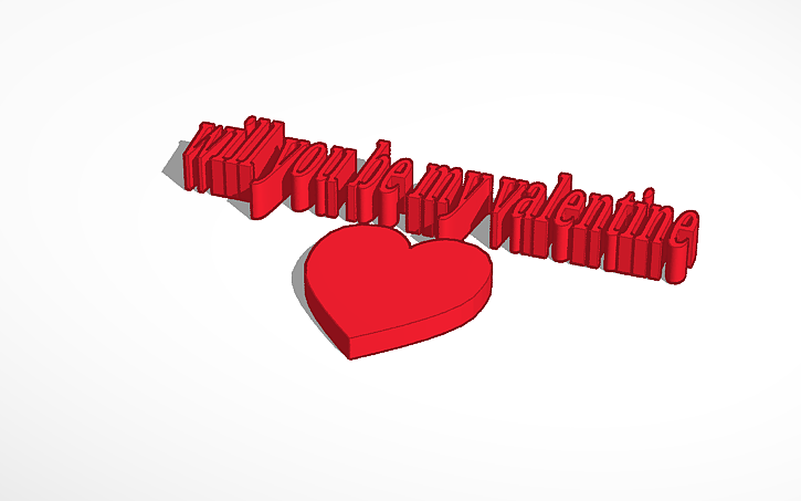 3D design valentine heart - Tinkercad