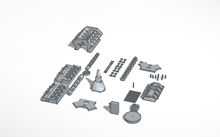 3d Design Complete V8 Engine It Is In Parts Tinkercad