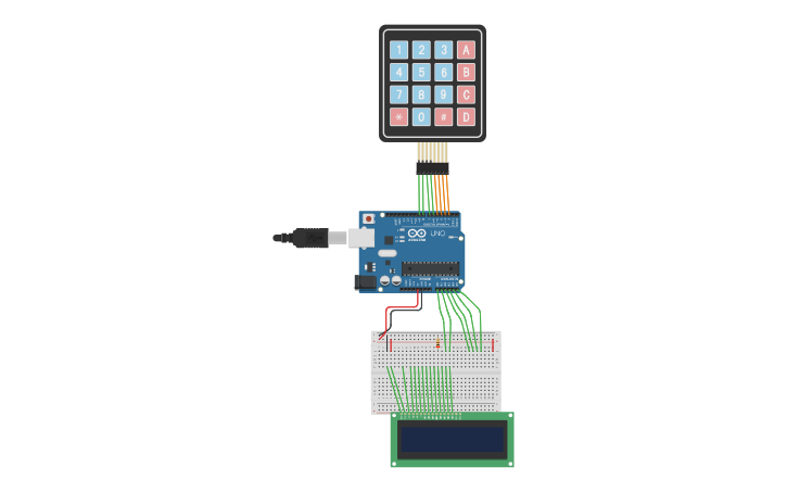 Circuit design Arduino calculadora - Tinkercad