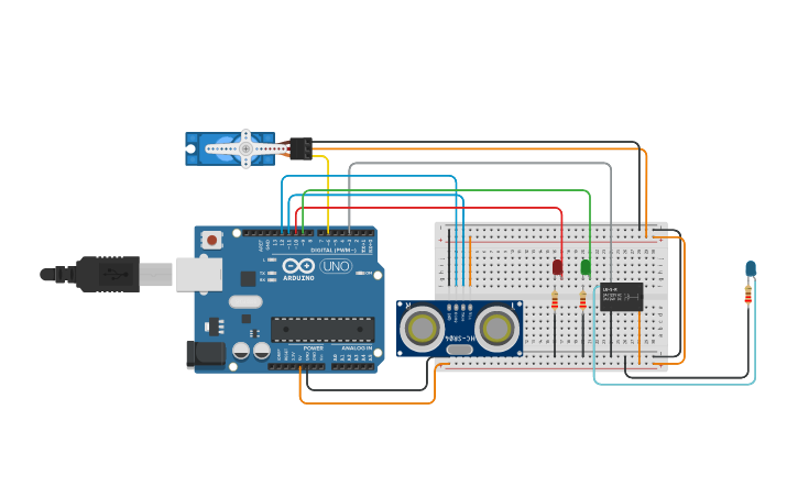 Circuit design Auto Hand-washing station-REV | Tinkercad