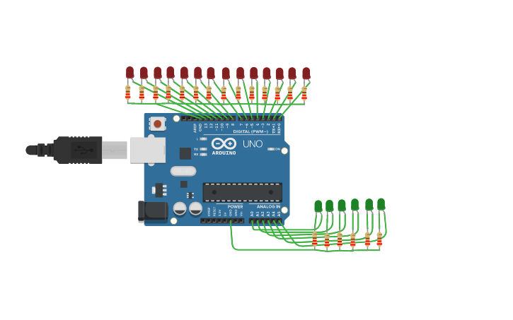 Circuit design salidas en arduino | Tinkercad