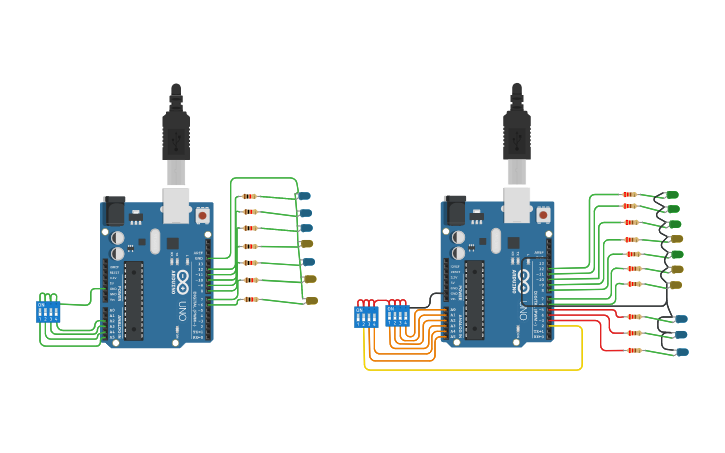 Circuit design Generator Hamming and Decoder Hamming - Tinkercad