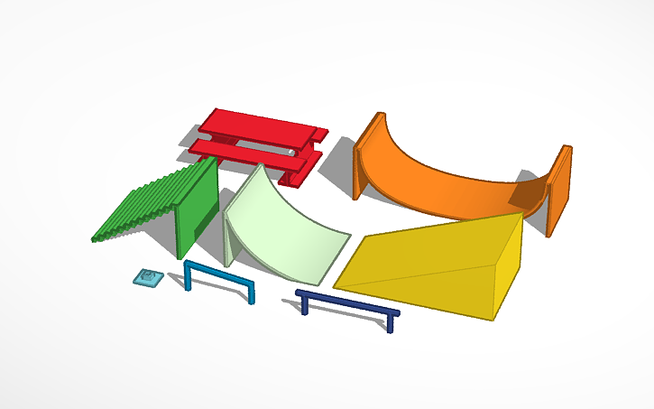 3D design MyMiniFactory Contest Theme 2: Fingerboard ramps - Tinkercad