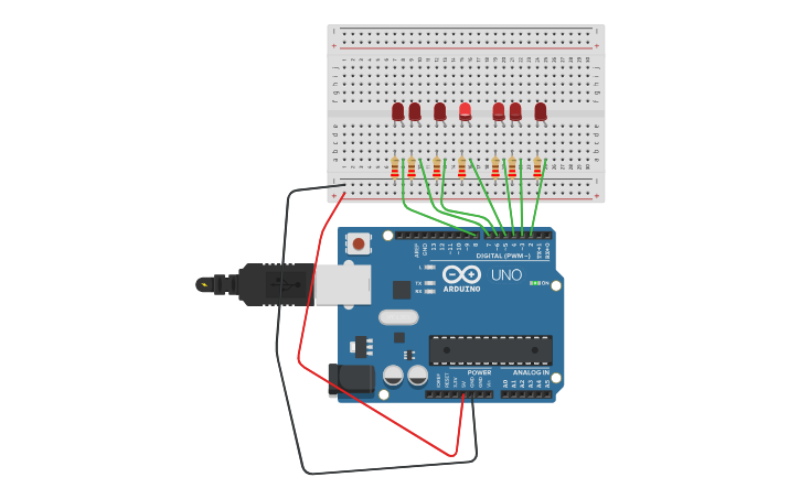 Circuit design TRABAJO PRACTICO N2 ejercicio 5 - Tinkercad