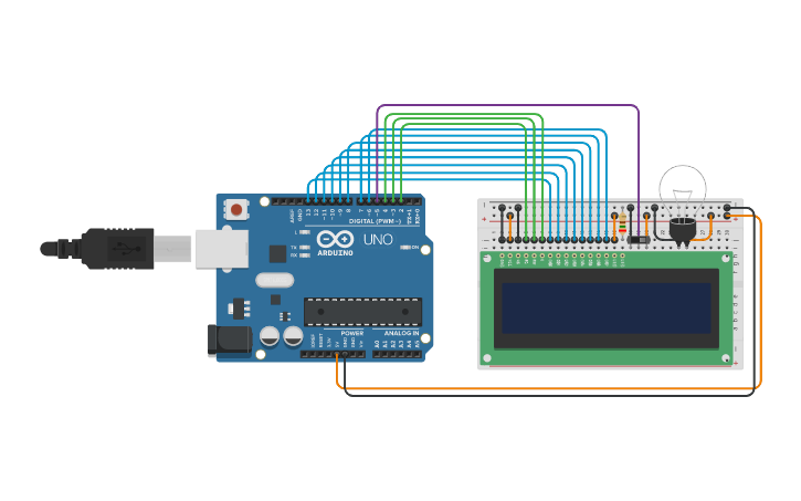 Circuit design Fibonacci series - Tinkercad