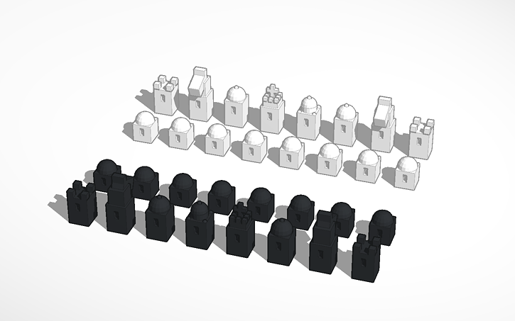3D design Modernist Chess Set | Tinkercad