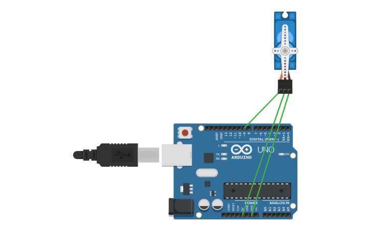 Circuit design servo motor | Tinkercad
