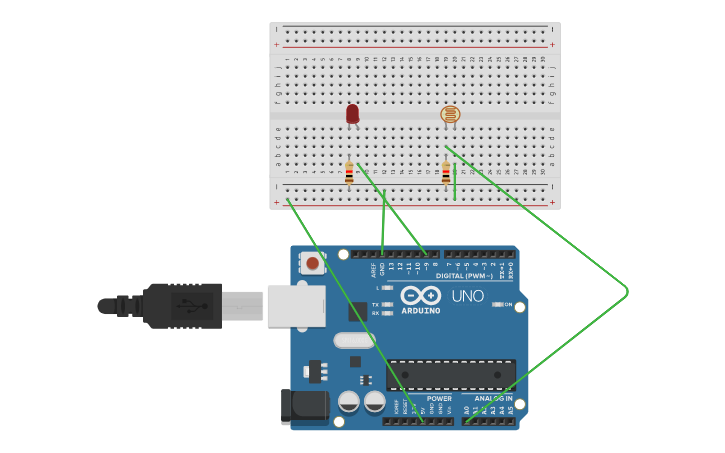 Circuit Design Arduino Photoresistor Tinkercad