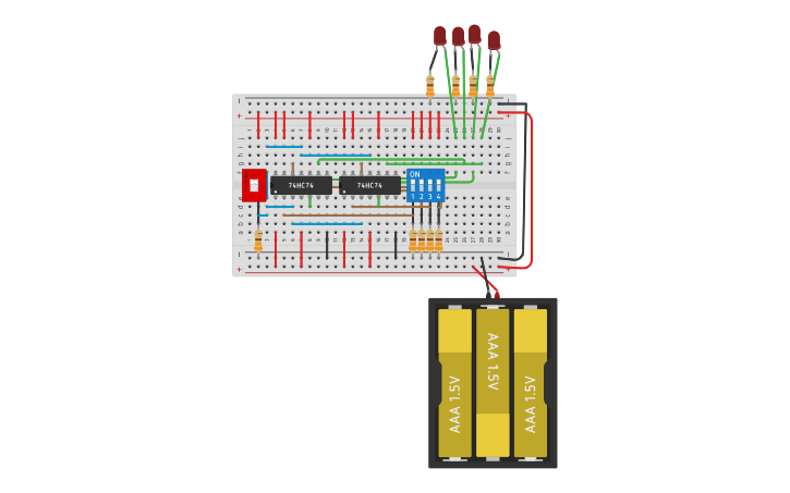 Circuit design Buffer Register - Tinkercad