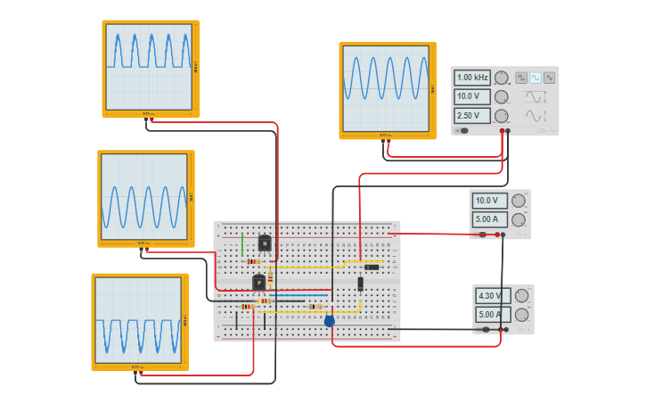 Circuit design Class AB - Tinkercad