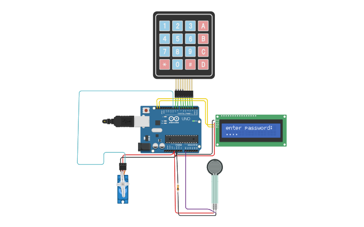 Circuit design Lock with password - Tinkercad