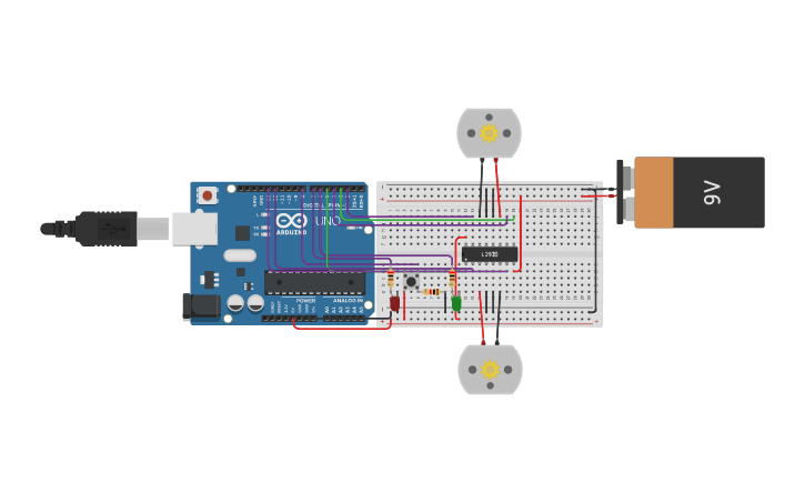 Circuit design Obstacle_Avoiding_Car - Tinkercad