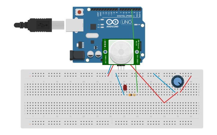Circuit design Led con potenciometro - Tinkercad