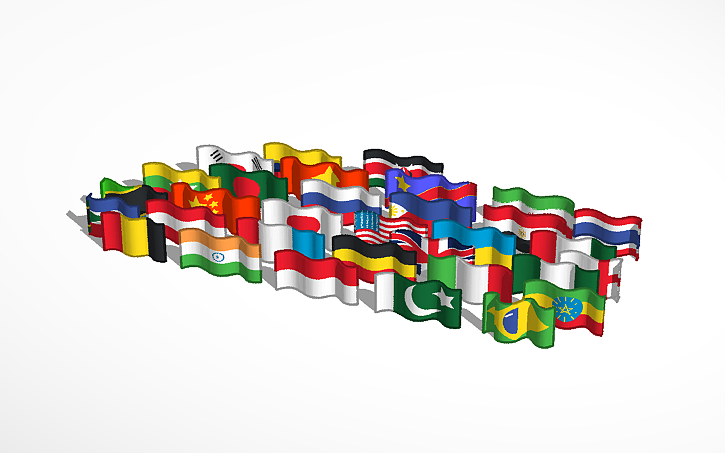 3D design Flags of the world Project | Tinkercad