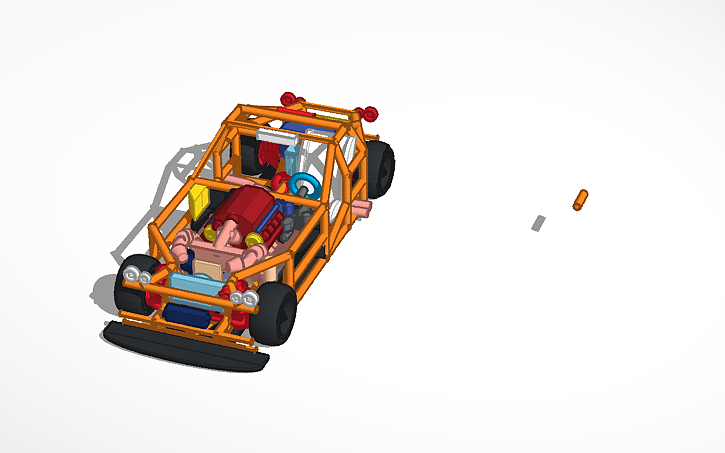 3D design Twin Turbo V8 Go Cart - Tinkercad