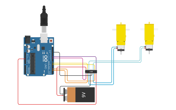 Circuit design Motor Control - Tinkercad