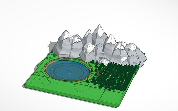 3D design mountain scenery | Tinkercad