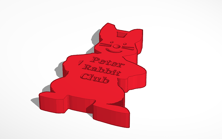 3D design peter rabbit badge for ribbon | Tinkercad