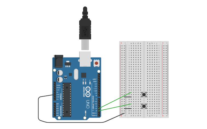 Circuit design Interrupts | Tinkercad