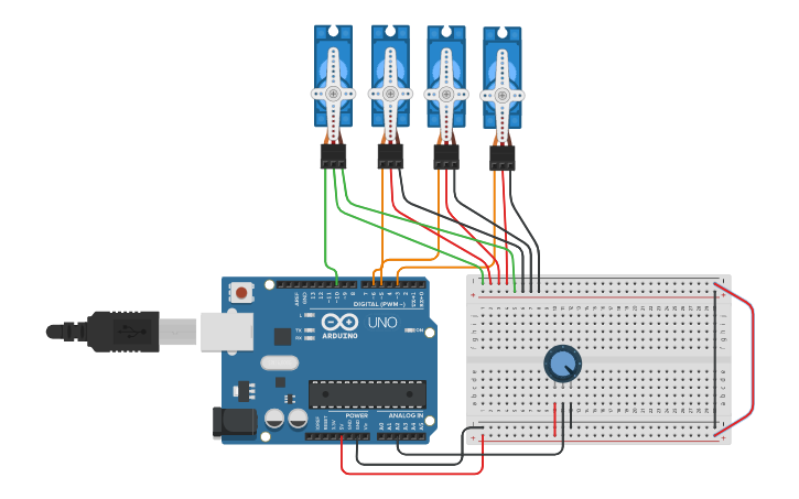 Circuit Design Lab 12 4 Control Servo With Potentiometer Tinkercad