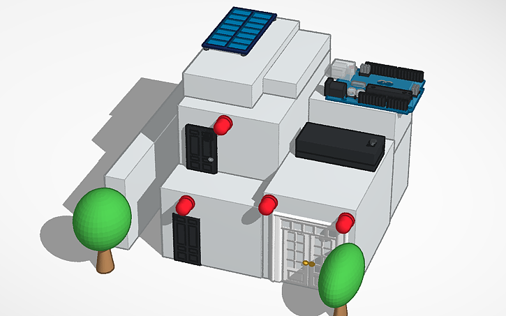 3D design casa inteligente - Tinkercad