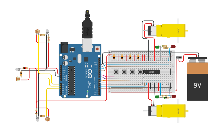 Circuit design Mechatronics Lab 5 Challenge 3 - Tinkercad