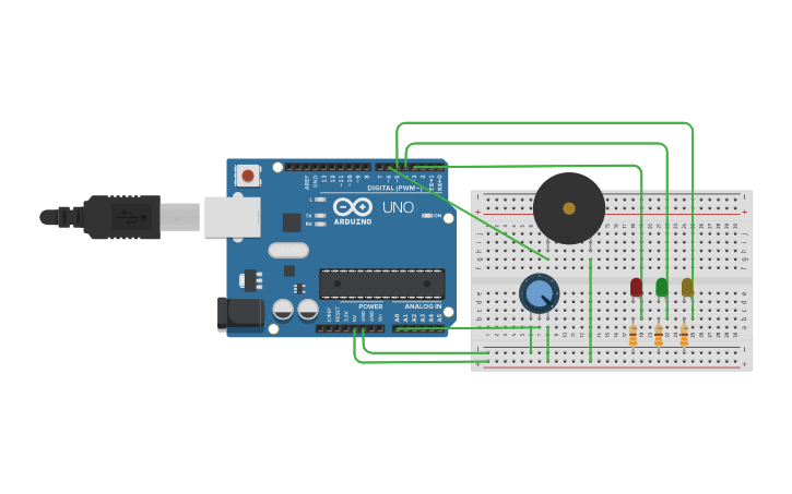 Circuit design Potenciometro - Tinkercad