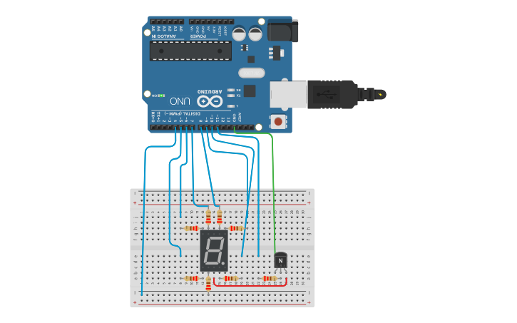 Circuit design Numerador | Tinkercad