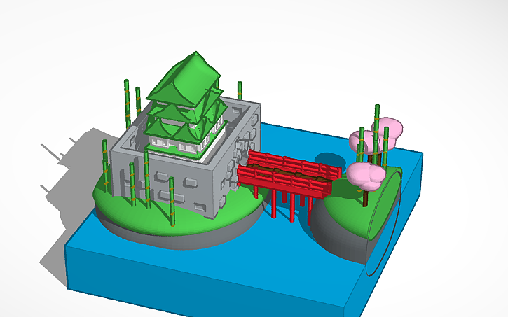 3D design Japanese castle | Tinkercad