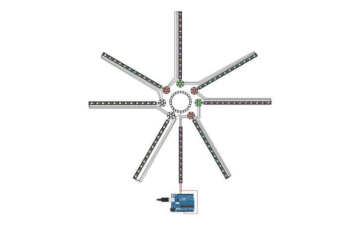 Circuit design Fireworks - Tinkercad