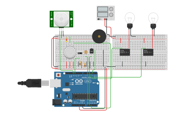 Circuit design Proyecto tinkercad domotica - Tinkercad