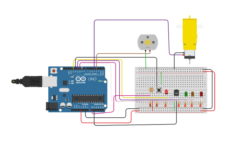 Circuit design Granja de pollos - Tinkercad