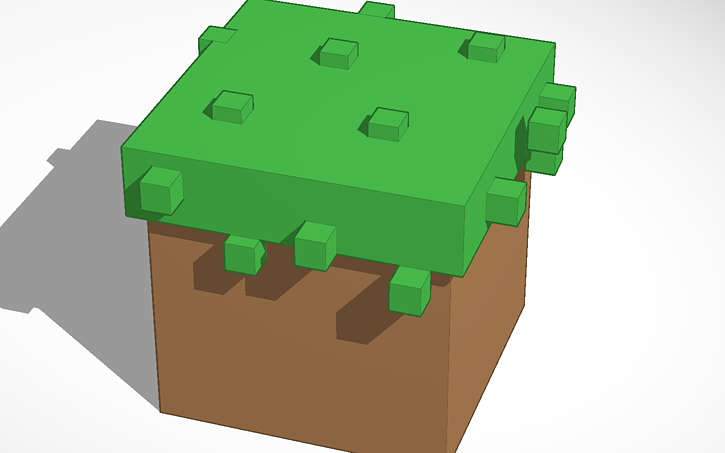 3D design grass block - Tinkercad