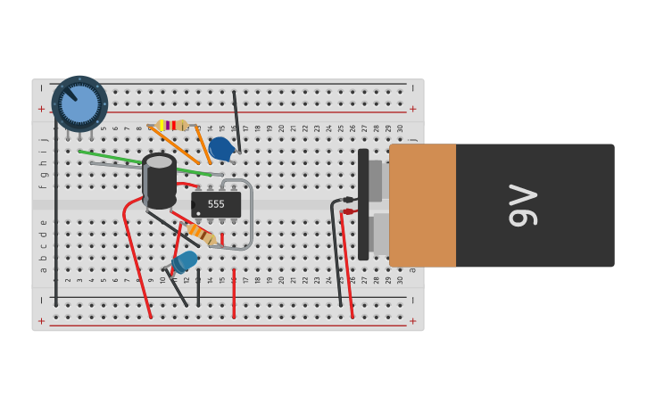 Circuit design Flash led - Tinkercad