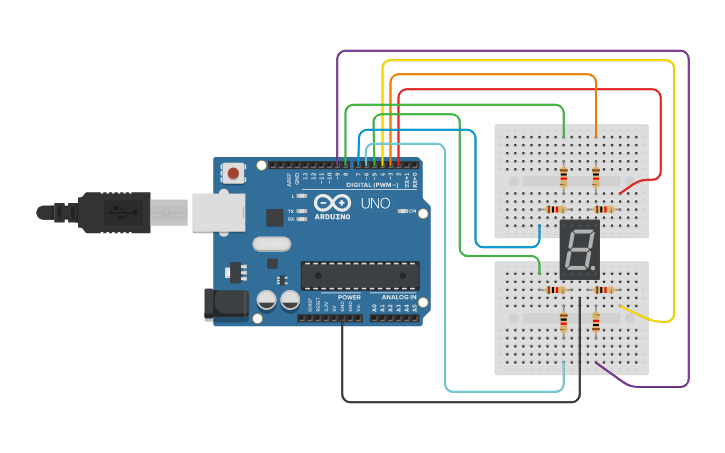 Circuit design 7segmentCounter | Tinkercad