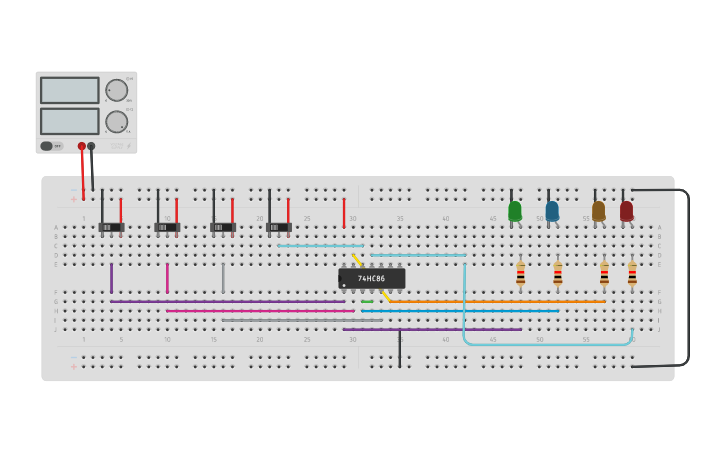Circuit Design Gray To Binary Tinkercad
