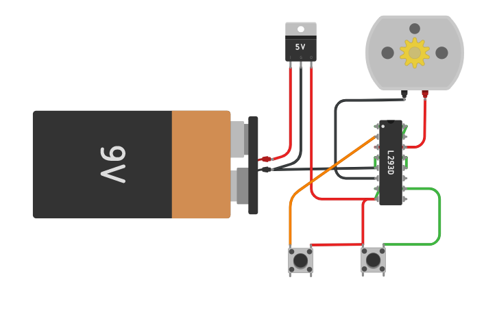 Circuit design motor driver - Tinkercad