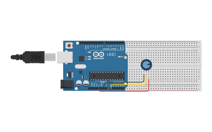 Circuit design Analógico, Potenciómetro | Tinkercad