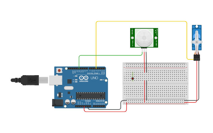 Circuit design Smart Dustbin - Tinkercad