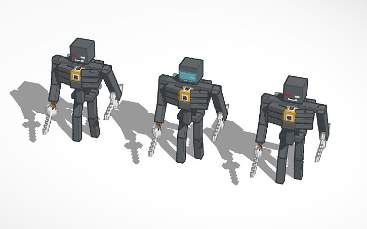 3D design mecha wither skeleton - Tinkercad