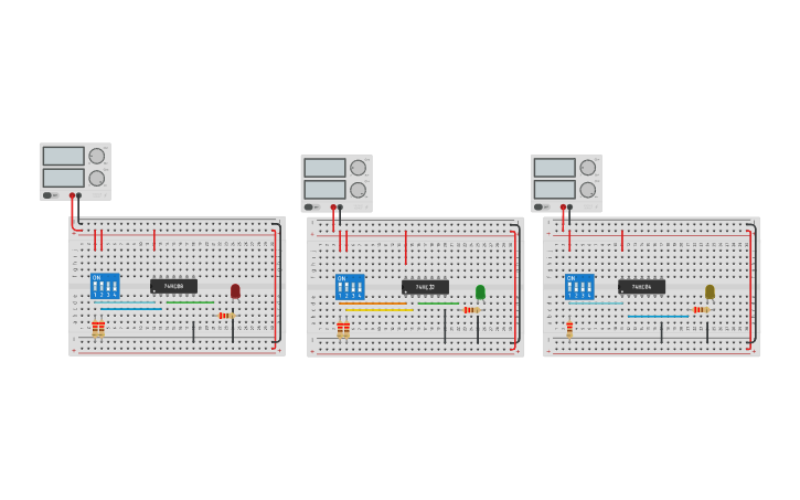 Circuit design compuertas lógicas - Tinkercad