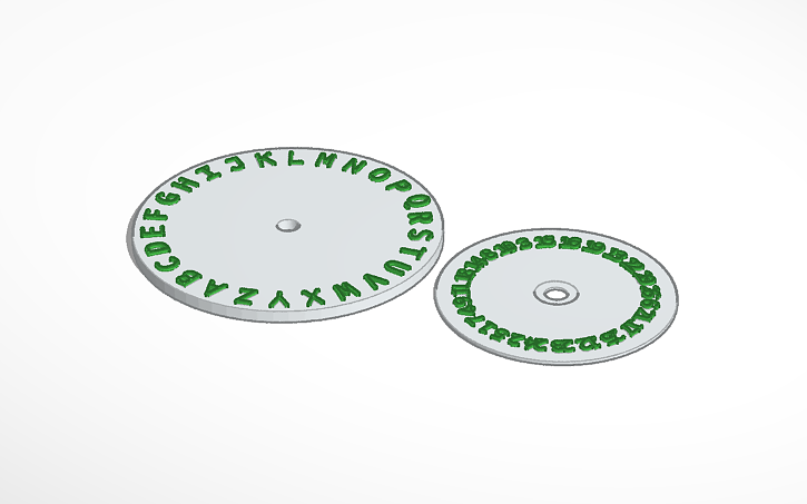 3D design Cipher Wheel - Tinkercad