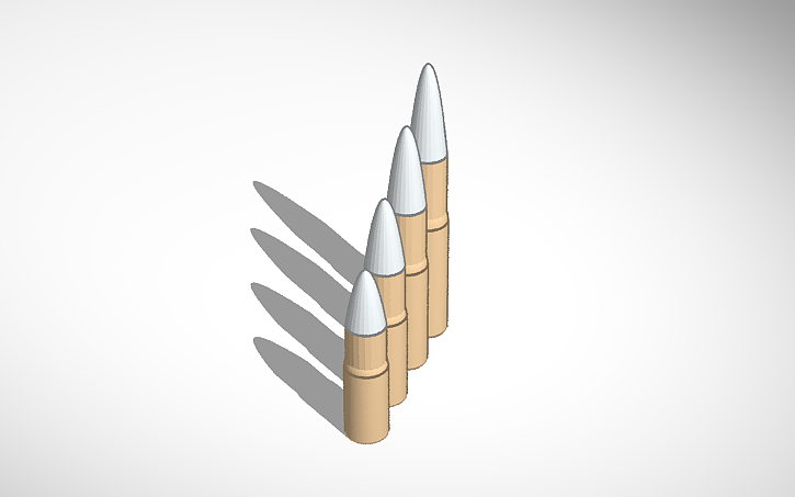 3D design Ammo rounds - Tinkercad