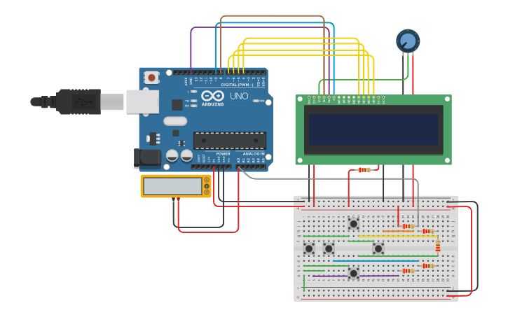 Circuit design Switch Case e Programação | Tinkercad