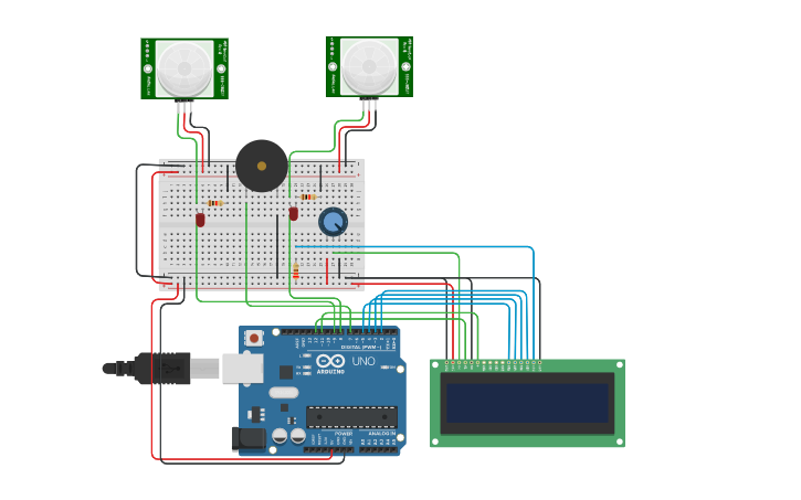 Circuit Design Bidirectional Visitor Count Tinkercad