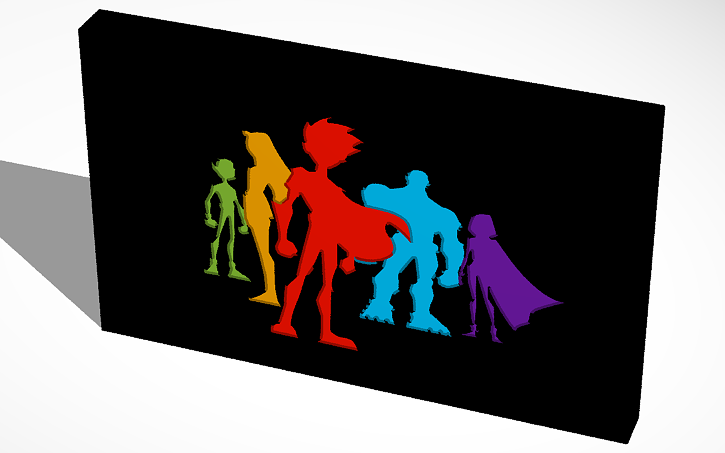 3D design teen titans colour print | Tinkercad