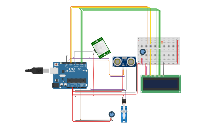 Circuit design Monitoring a passage v2.0 | Tinkercad