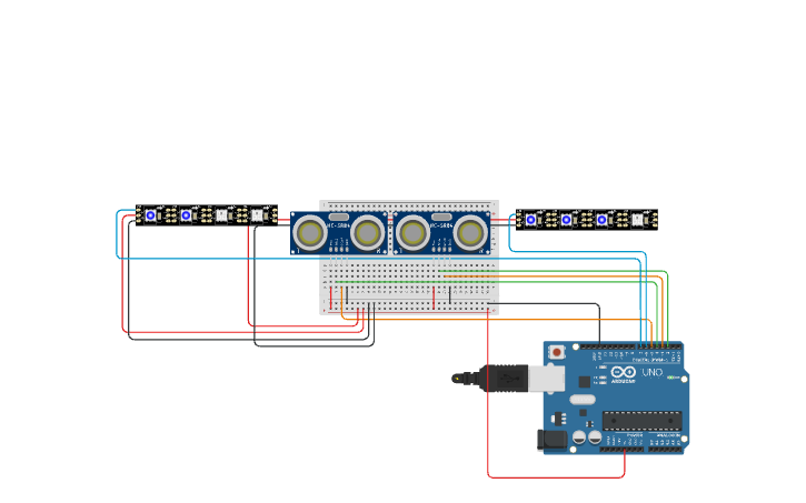 Circuit design distance sensor | Tinkercad