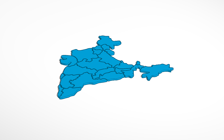 3D design India Map with lines | Tinkercad